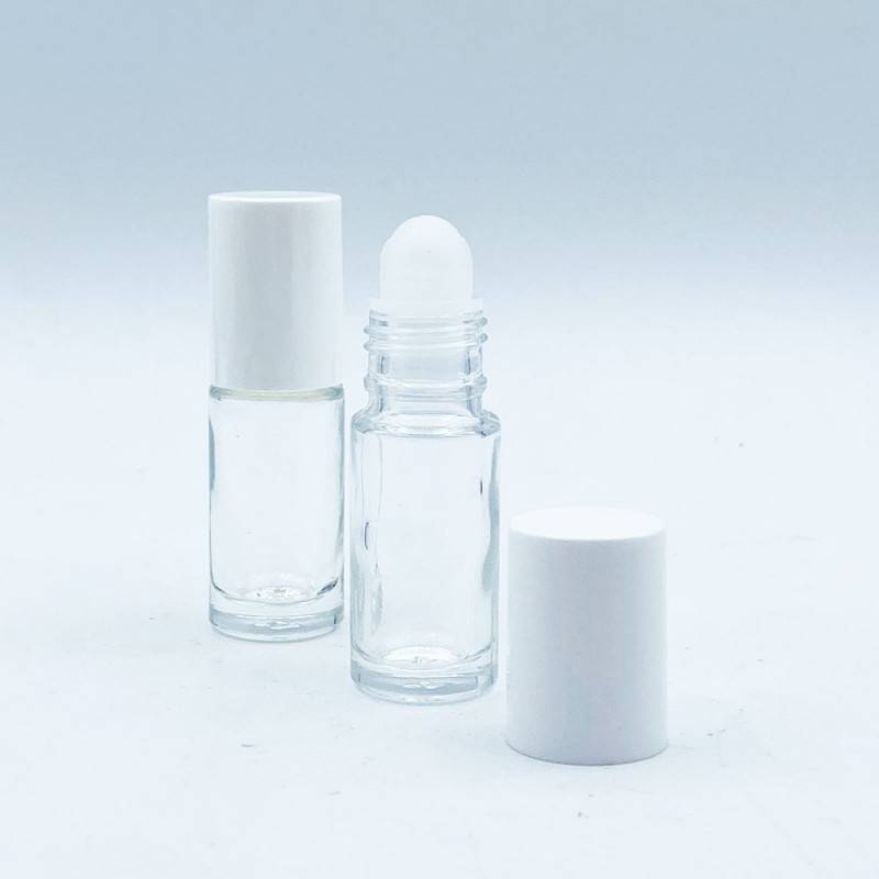 Roll on 6 ml (Pack) Τεμάχια 5 τμχ Χρώμα Διάφανο με Λευκό Καπάκι